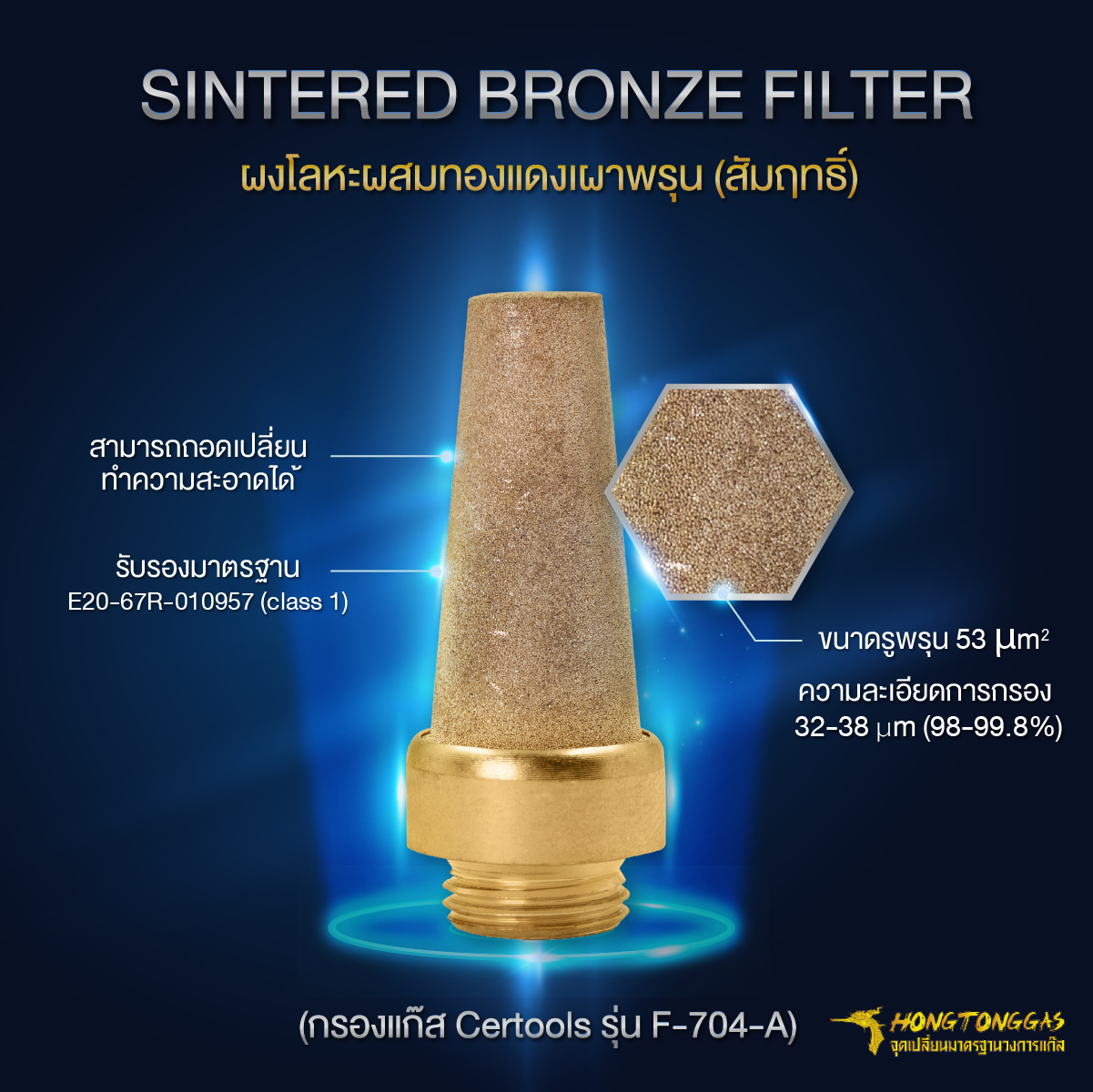 สันติคาร์เซ็นเตอร์- กรองแก๊ส Certools F-704 ทองสัมฤทธิ์