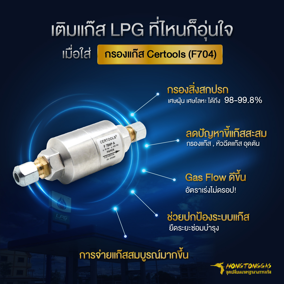 สันติคาร์เซ็นเตอร์- กรองแก๊ส Certools F-704 ทองสัมฤทธิ์